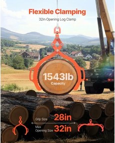 81,3 cm kleště na zvedání kmenů 2 drápy Pevný ocelový drapák na klády Otočné