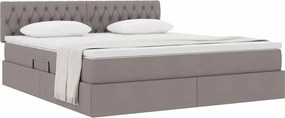 Postel s úložným prostorem a matrací Taupe 160 x 200 cm Samet 3370584