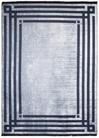 Šedý trendový koberec s protiskluzovou úpravou a geometrickým vzorem Šířka: 120 cm | Délka: 170 cm
