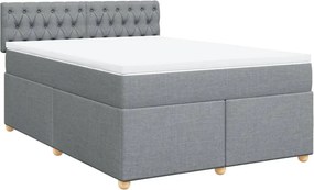 Box spring postel s matrací světle šedá 140 x 200 cm textil 3289010