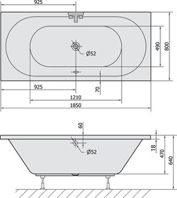 Polysan Viva B Slim 185 x 80 cm vana obdélníková akrylátová 71968S