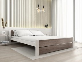 Postel IKAROS DOUBLE 140 x 200 cm, bílá/dub lanýž Matrace: Matrace Coco Maxi 20 cm, Rošt: Bez roštu