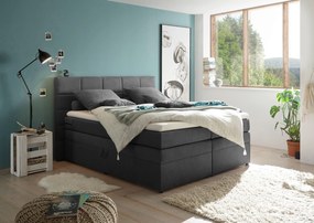 XXXLutz POSTEL BOXSPRING, 180/200 cm, jílová barva MID.YOU - Postele s úložným prostorem - 002220032511