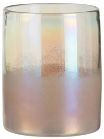 Růžová skleněná perleťová váza Pearl pink - Ø 17*21cm
