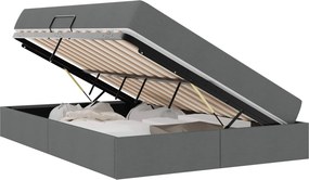 Postel s úložným prostorem a matrací Tmavě šedá 140 x 190 cm 3399659