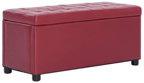 Taburet s úložným prostorem 87,5 cm vínový umělá kůže 281374