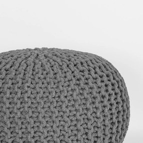 LABEL51 Pletený puf GEBREID tmavě šedý M Color: Dark grey SH-24.048