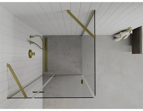 Mexen Roma sprchový kout 80x80cm, 6mm sklo, zlatý profil-čiré sklo, 854-080-080-50-00