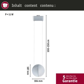 Paulmann 94962 Alejandro, závěsné svítidlo pro Urail system, 10W LED 3000K tříkrokové stmívání, matný chrom