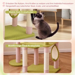 Costway Květinové škrabadlo a plyšová polstrovaná platforma a Cat House Cat Tree