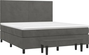 Box spring postel s matrací tmavě šedá 160x200 cm samet 3137732