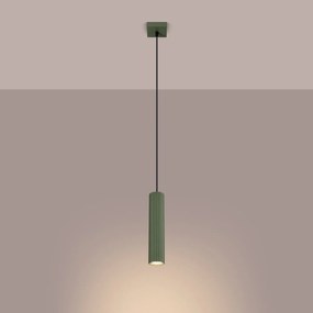 Sollux Lighting Závěsné svítidlo KARBON 1 olivově zelené