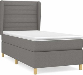 Box spring postel s matrací tmavě šedá 90x200 cm textil 3128574