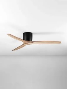 LED černo-dřevěné designové stropní svítidlo Ninemia s dálkovým ovládáním