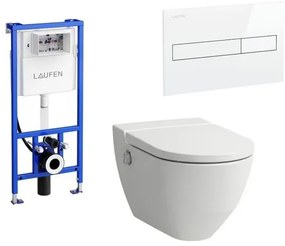 Laufen Cleanet Navia Set Bidetovací WC, tlačítko bílé a modul