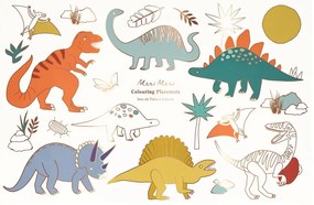 Papírová prostírání v sadě 8 ks 28x42.5 cm Dinosaurs – Meri Meri