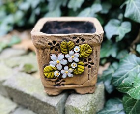 Keramika Javorník Hranatý květináč -kytky