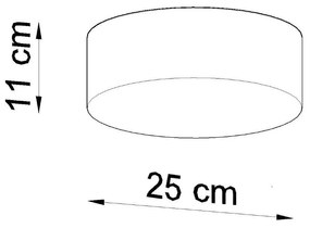 Stropní svítidlo Arena, 1x černé plastové stínítko, (bílý plast), (fi 25 cm)