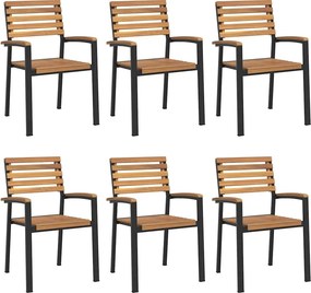 7dílný zahradní jídelní set masivní akáciové dřevo a kov 3155409