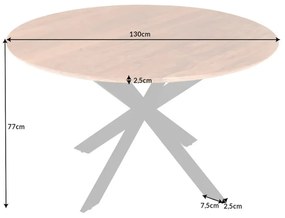 Massive home | Kulatý jídelní stůl WILD GALAXIE 130 CM masiv akácie