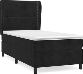 Box spring postel s matrací černá 100x200 cm samet 3129137