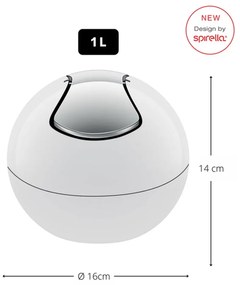 Bílý plastový odpadkový koš 1 l Bowl – Spirella
