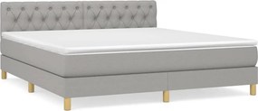 Box spring postel s matrací světle šedá 160 x 200 cm textil 3140865