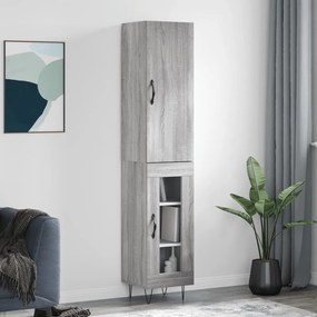 vidaXL Skříň highboard 34,5 x 34 x 180 cm kompozitní dřevo [3199077] Barva: šedá sonoma