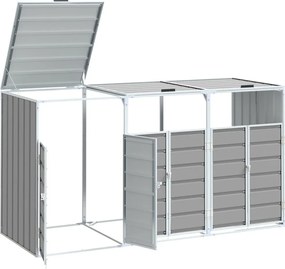 vidaXL Box na 3 popelnice 216 x 81 x 115 cm ocel [4006182] Barva: Zelená