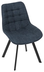 Jídelní židle HC-465 BLUE2 látka modrá, kov černý matný lak