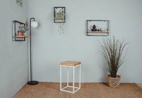 Wudboys Odkládací stolek - THICK No.1 Barva kovu: Černá., Dřevo..: Dub, moderní skandinávský styl
