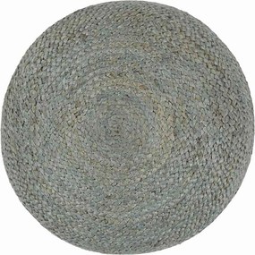 Ručně vyrobený sedací puf olivově zelený 45 x 30 cm juta 248083