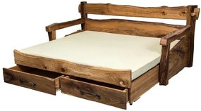MRAVA, s.r.o. Dvoulůžková postel CORONA výsuv - jilm ROZMĚR: 90/180 x 200 cm