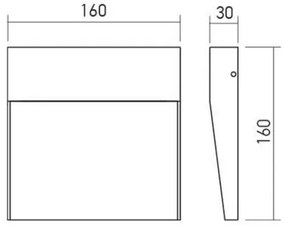 Redo 90479 - LED Venkovní nástěnné svítidlo LANDER LED/6W/230V IP54 antracit