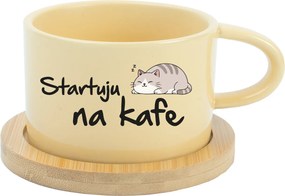 STARTUJU NA KAFE - žlutý hrníček makronka 200 ml