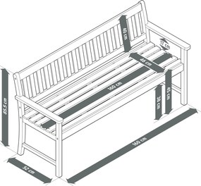 Tchibo - Klasická zahradní lavice z teakového dřeva - barva: hnědá