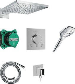 Hansgrohe Raindance E - Sprchový set s termostatem pod omítku, s tělesem, 30x30 cm, 3 proudy, chrom 24623000
