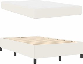 Rám postele s matrací Krémová 120 x 190 cm textil 3399112