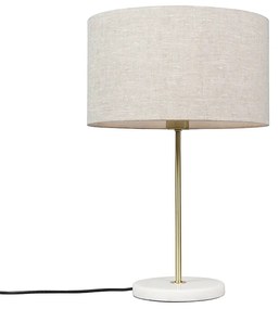 Stolní lampa mosaz se šedým odstínem 35 cm - Kaso