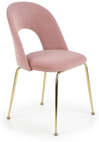 Jídelní židle K385 světle růžová / zlatá