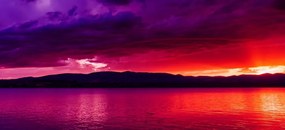 Obraz purpurový západ slunce Velikost (šířka x výška): 150x100 cm