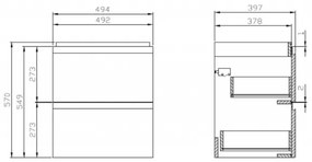 Cersanit S929-012 - Koupelnová skříňka pod umyvadlo MODUO 49,4x39,7 cm bílá