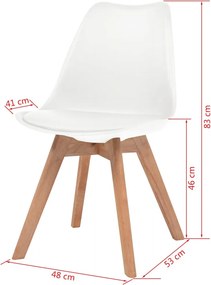 Jídelní židle 6 ks bílé plast 274850
