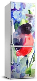 Wallmuralia Nálepka fototapeta lednička Ptáci a květiny 60x180 cm