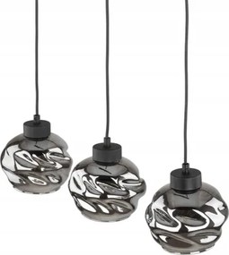 LED Lustr na lanku ZULIA 3xE27/15W/230V černá/kouřová černá