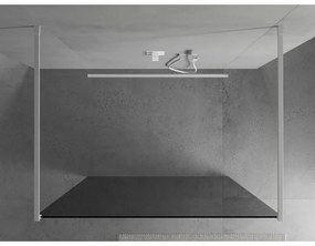 Mexen Kioto volně stojící sprchová zástěna 100 x 200 cm, Grafitově černá 8 mm, Bílá - 800-100-002-20-40