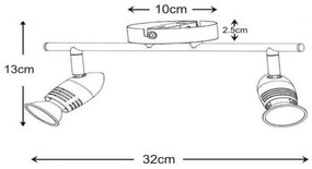 Lucide 13955/10/12 - LED bodové svítidlo CARO-LED 2xGU10/5W/230V chrom