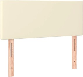 Box spring postel s matrací krémová 100x200 cm umělá kůže 3140989