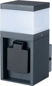 BRILAGI - Venkovní lampa se zásuvkou SCHUKO PILLAR 1xG9/11W/230V IP44 antracit