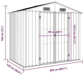 vidaXL Marketos Zahradní přístřešek zelený 205 x 129 x 183 cm pozinkovaná ocel